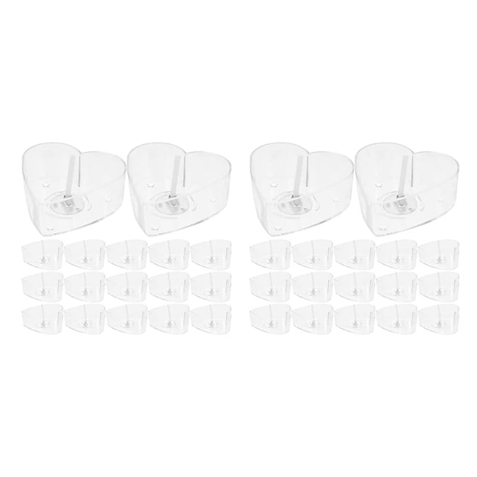 60PCS Heart Shaped Tea Light Candle Cups with Wicks Clear Love Wax Tins ...