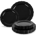 60PCS Heavy Duty Black Disposable Plastic Plates Set - 30 Dinner Plates ...