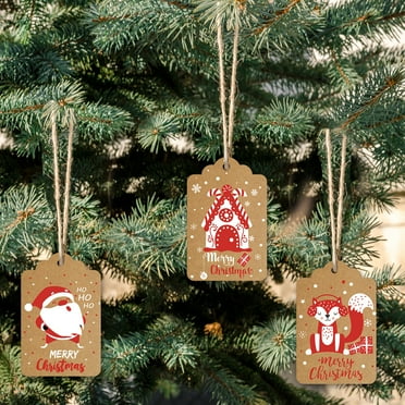Jeexi 150 Pack Xmas Kraft Paper Gift Tags with Wrapping String, Brown ...