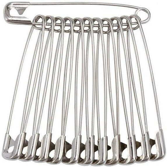 60PCS Large Safety Pins, Durable, Rust-Resistant Nickel Plated Steel ...