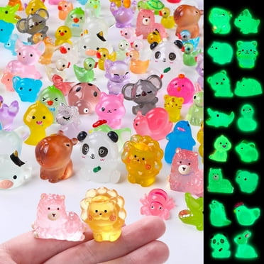 NIBERDA 100 Pcs Mini Resin Animals Figures, Small Plastic Figurines for ...