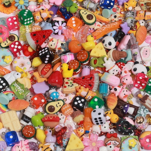 60PCS Random Assorted Resin Charms for DIY Jewelry, Mini Candy, Bear ...