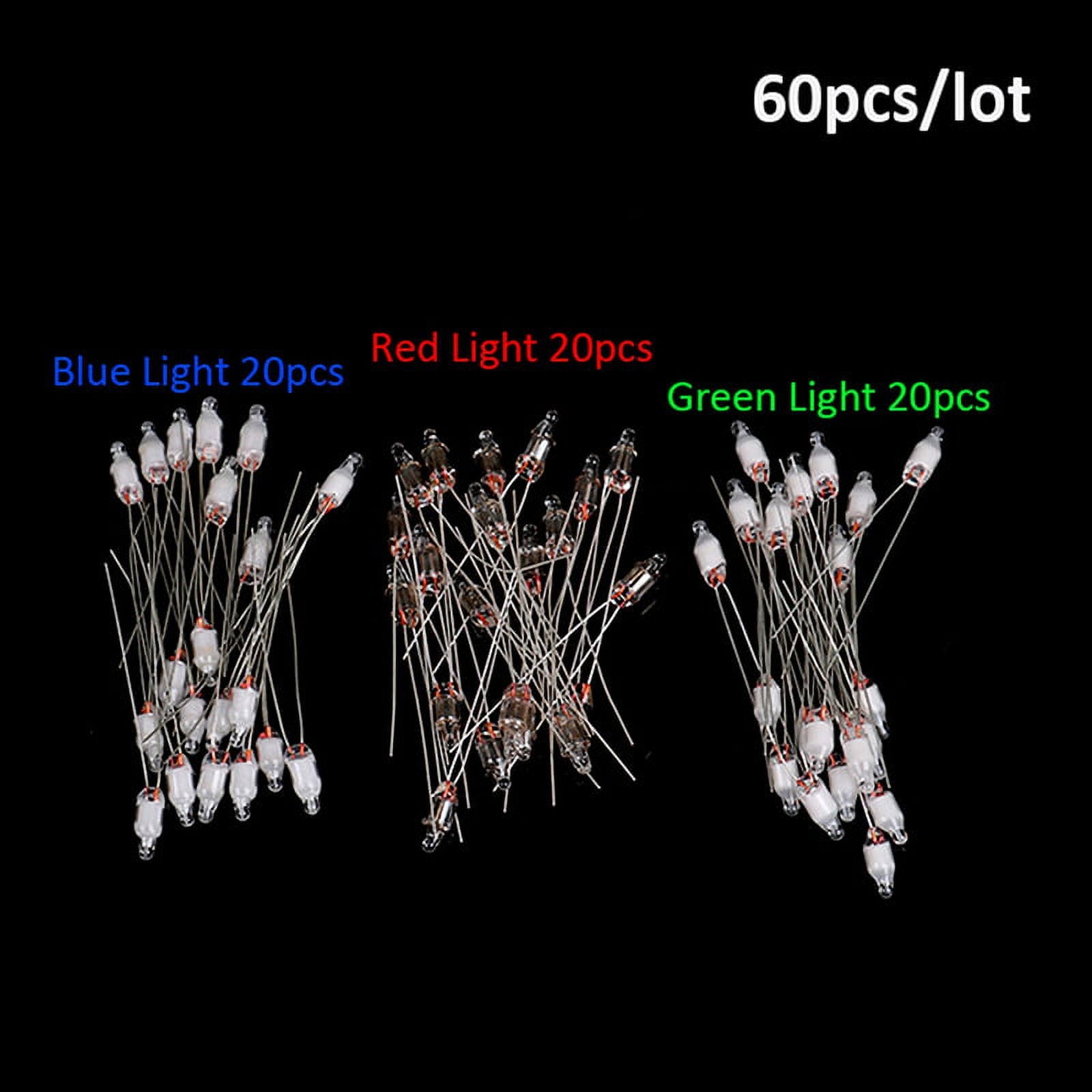 60PCS Red Green Blue Red Neon Light Bulb Indicator Light Standard ...