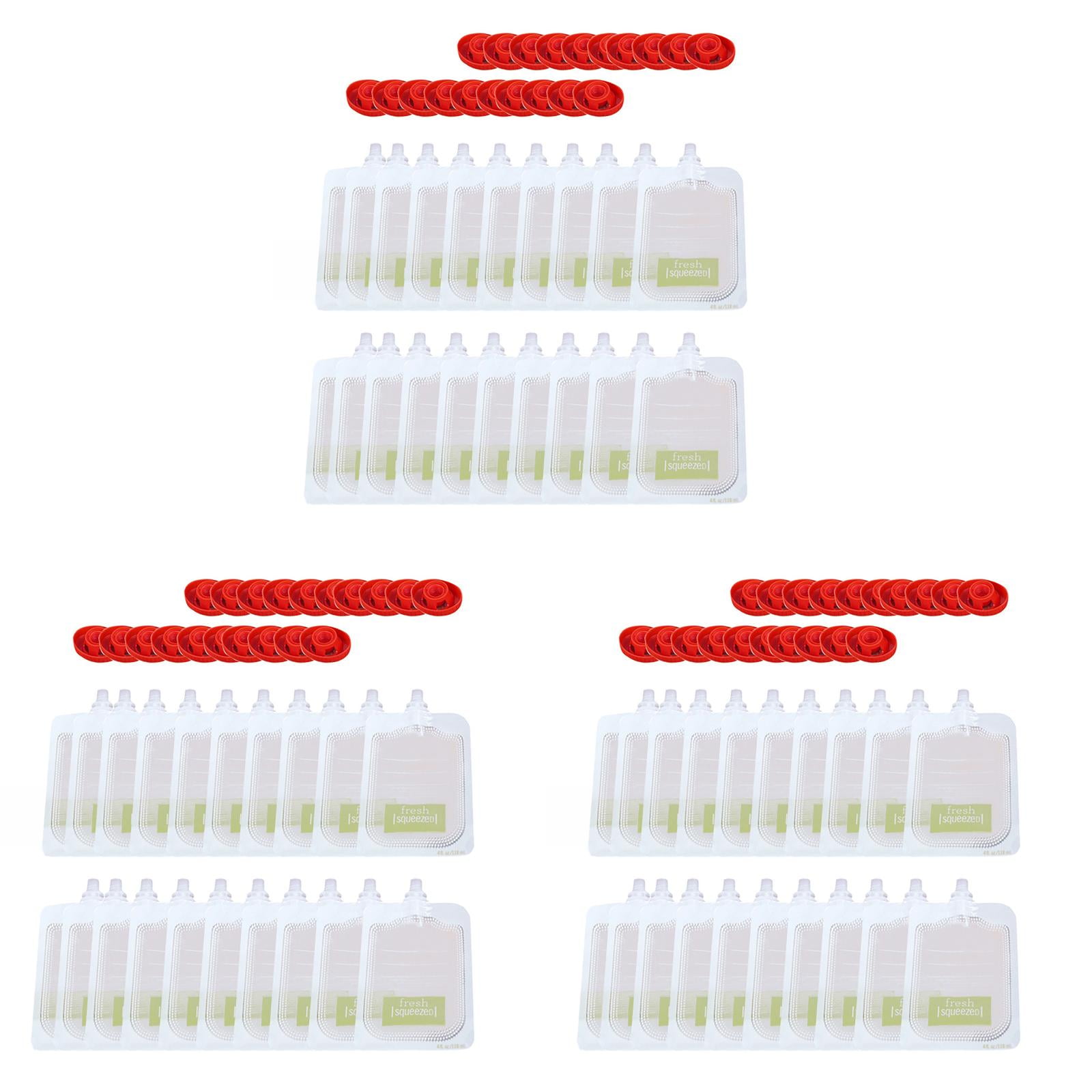 60PCS Reusable Baby Food Pouches BPA Free Applesauce Yogurt Puree ...