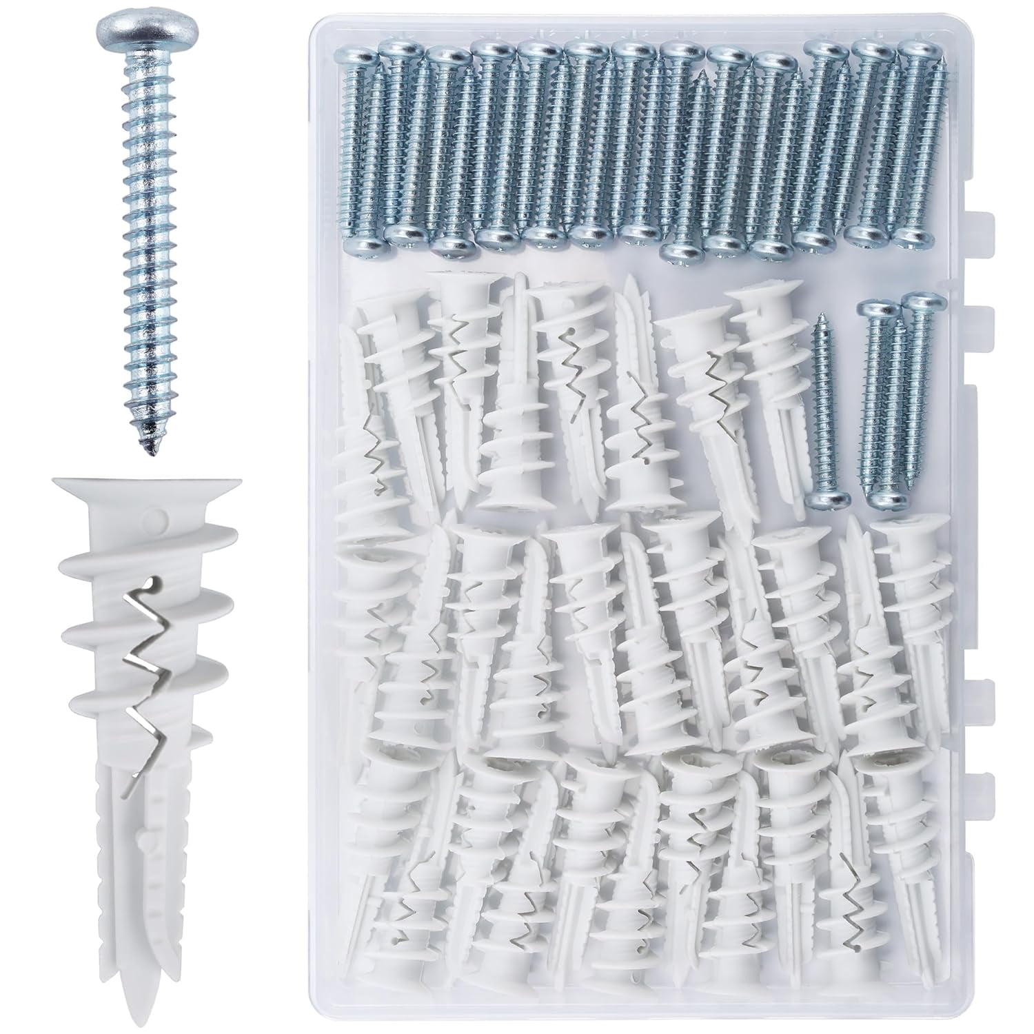 60PCS Self Drilling Drywall Anchors and #8 Screws, Wall for Heavy Duty ...