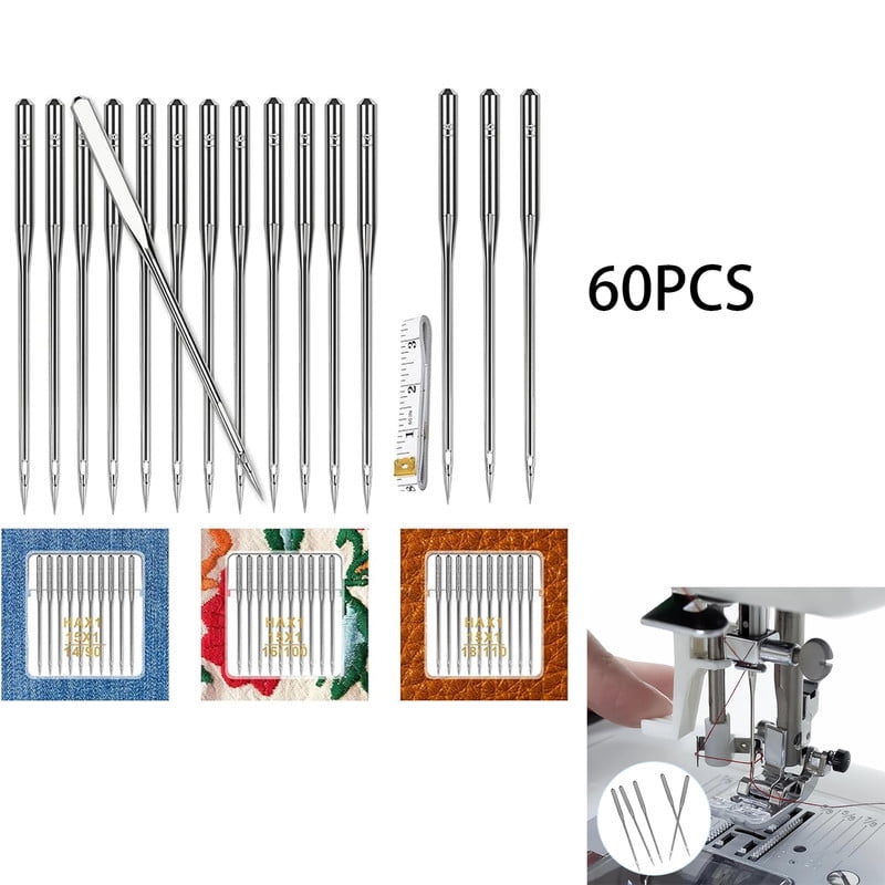 60PCS Sewing Needles Machine ,Heavy Duty Sewing Machine Needles,Sizes ...