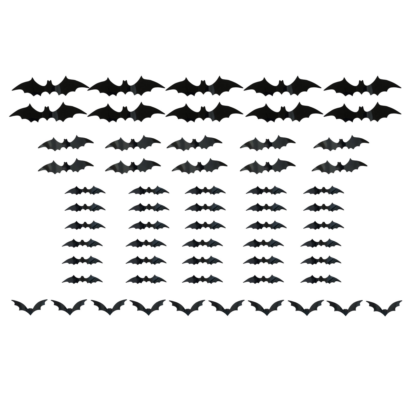 60PCs Bat Wall Stickers, 2024 Halloween Decorations, Horror Decor ...