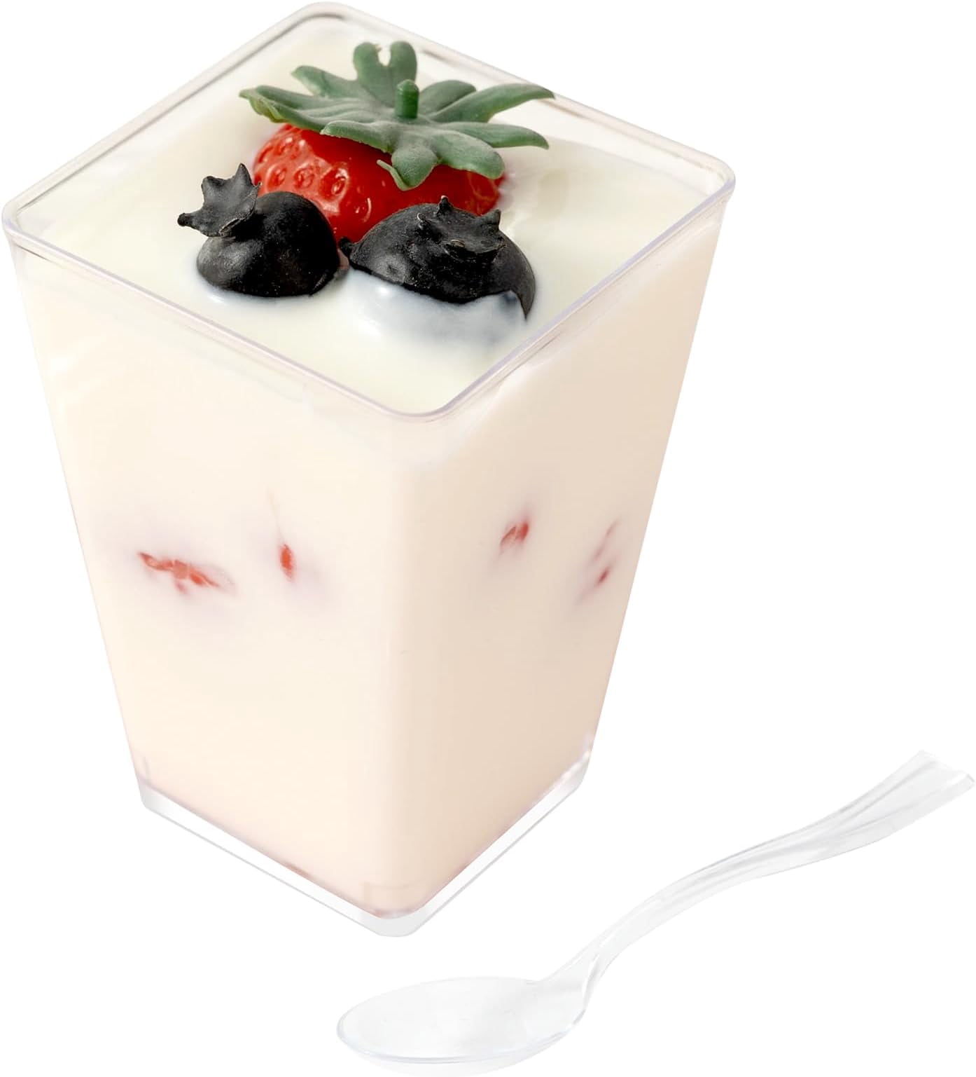 60Pack 5oz Plastic Dessert Cups with Spoons (No ) - Ideal for Yogurt ...