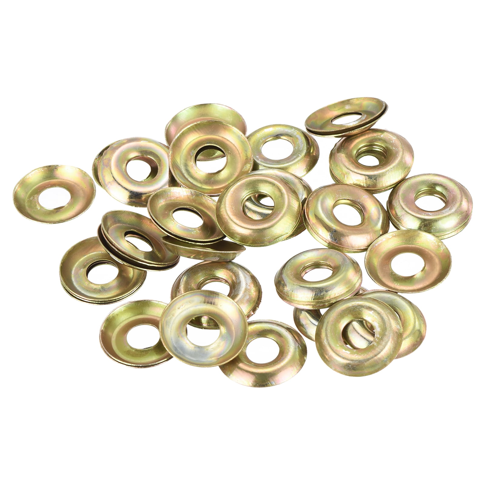 60Pack Cup Washer Countersunk, Iron Yellow Countersunk Finish Washers for M6 Screws(M6 ID x 17mm ...