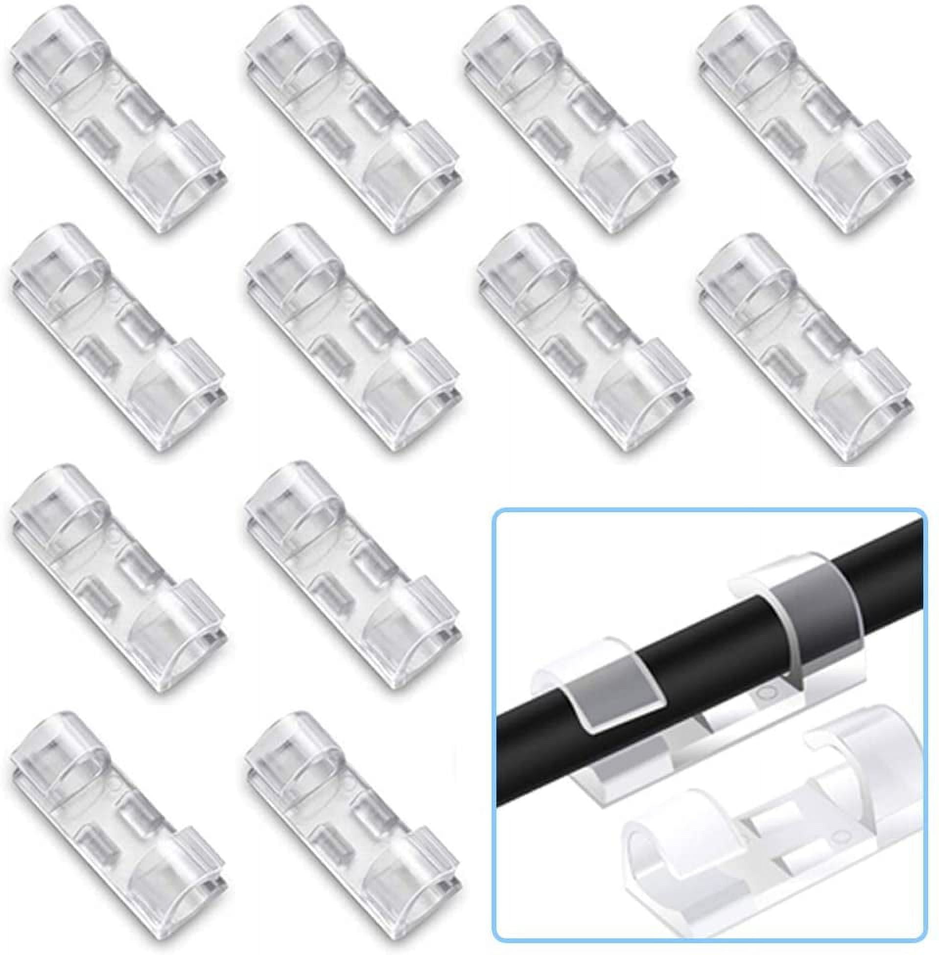 60Pack Heavy Duty Transparent Cable Clips with Strong Self-Adhesive ...