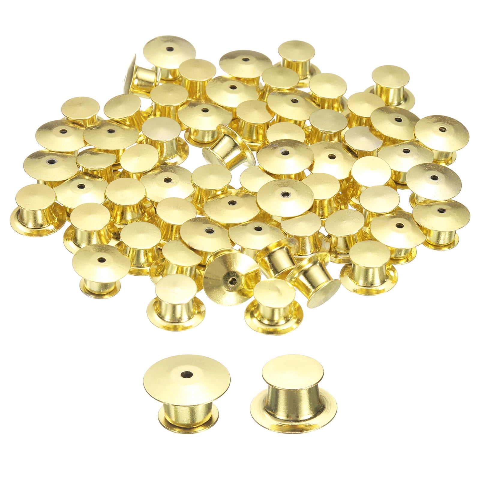 60Pack Metal Locking Pin Backs, Pin Keepers Locking Clasp, Gold ...