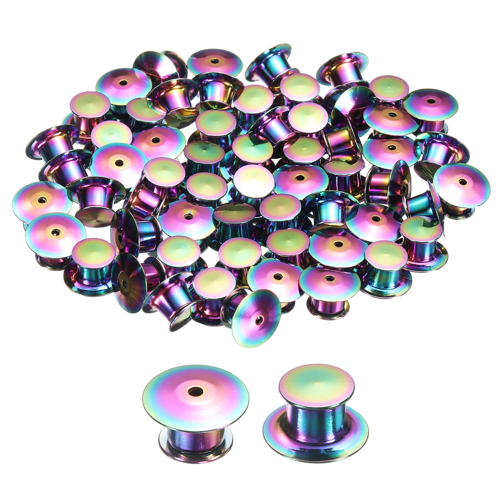 60Pack Metal Locking Pin Backs, Pin Keepers Locking Clasp, Multicolor ...