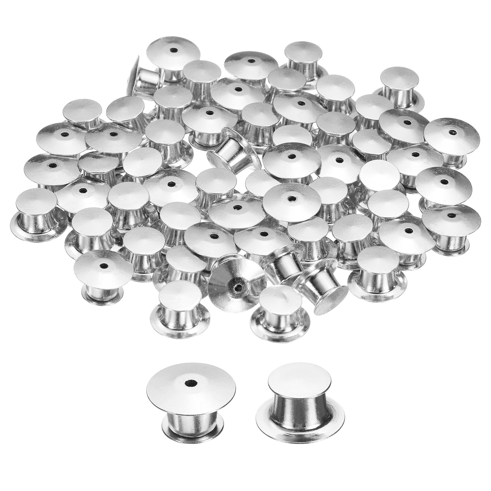 60Pack Metal Locking Pin Backs, Pin Keepers Locking Clasp, Silver ...