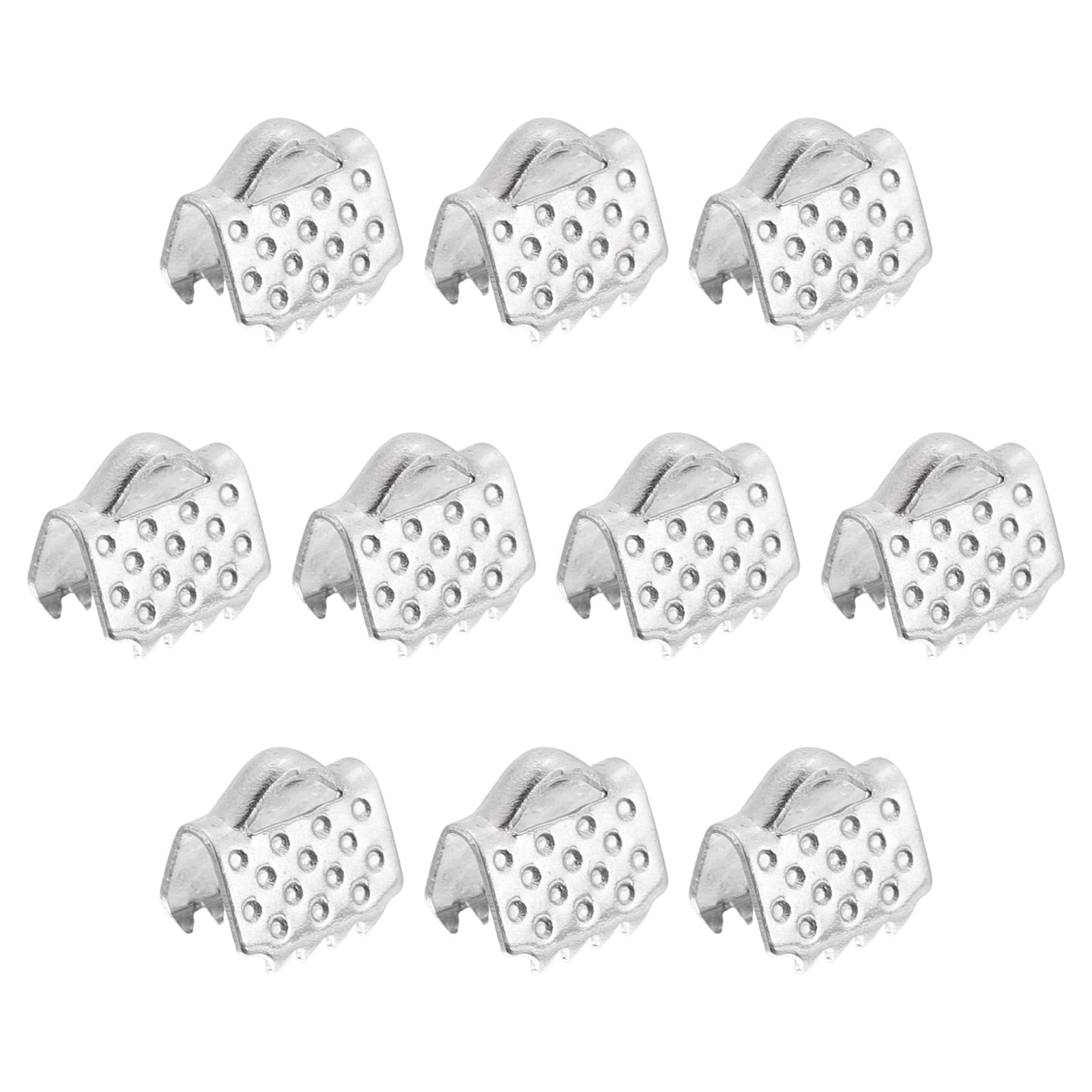 60Pack Ribbon End Crimp Clamps, 6.5mm Pointed Texture Stainless Steel ...