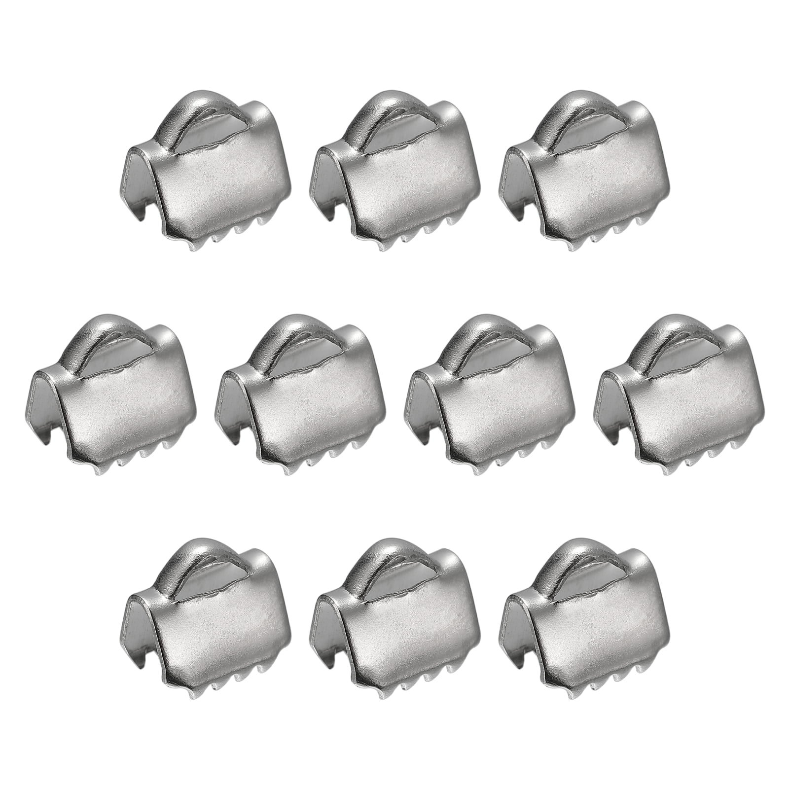 60Pack Ribbon End Crimp Clamps, 6.5mm Smooth Stainless Steel Pinch Cord ...