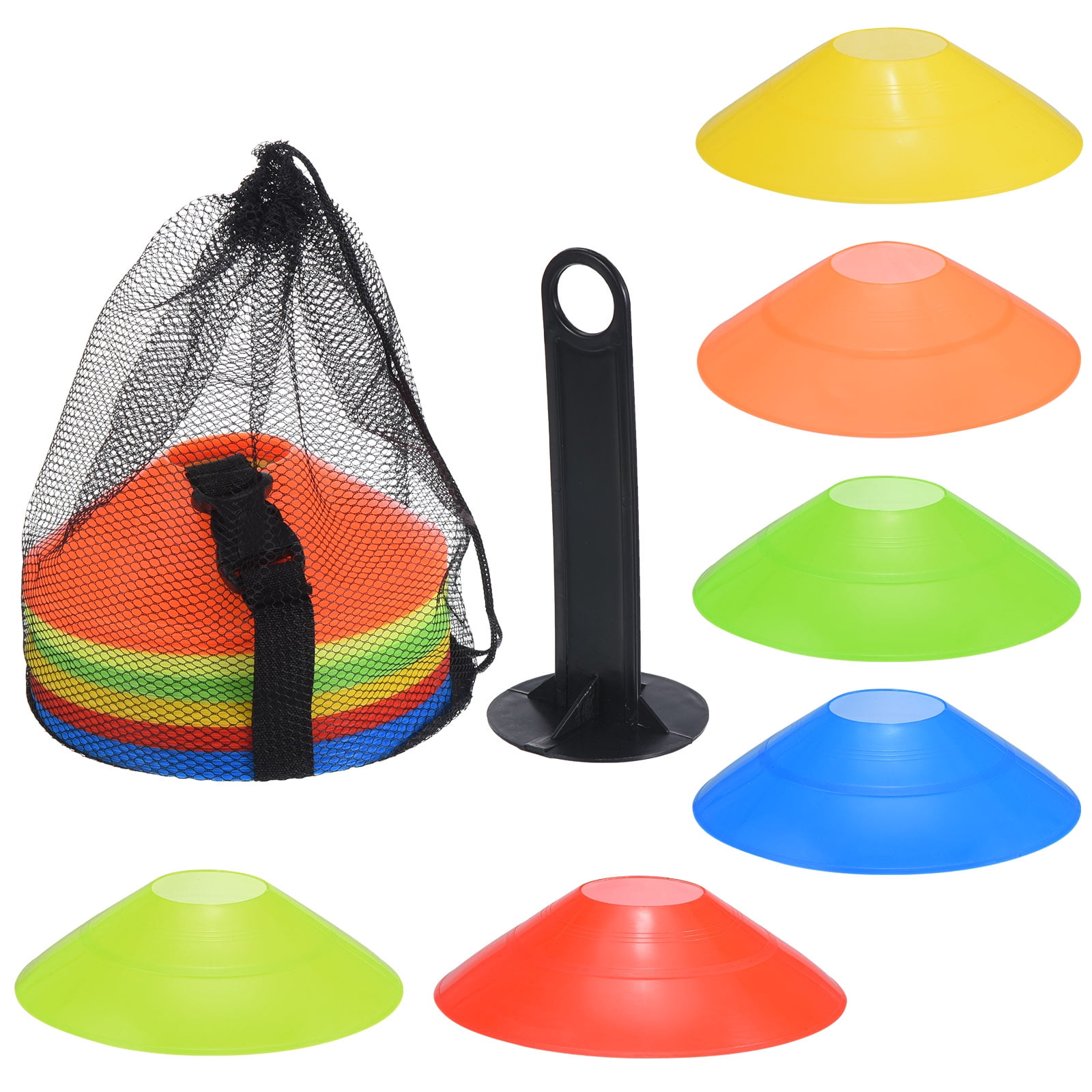 60Pack Soccer Cones Disc Cones Agility Cones with Strap for Drills ...