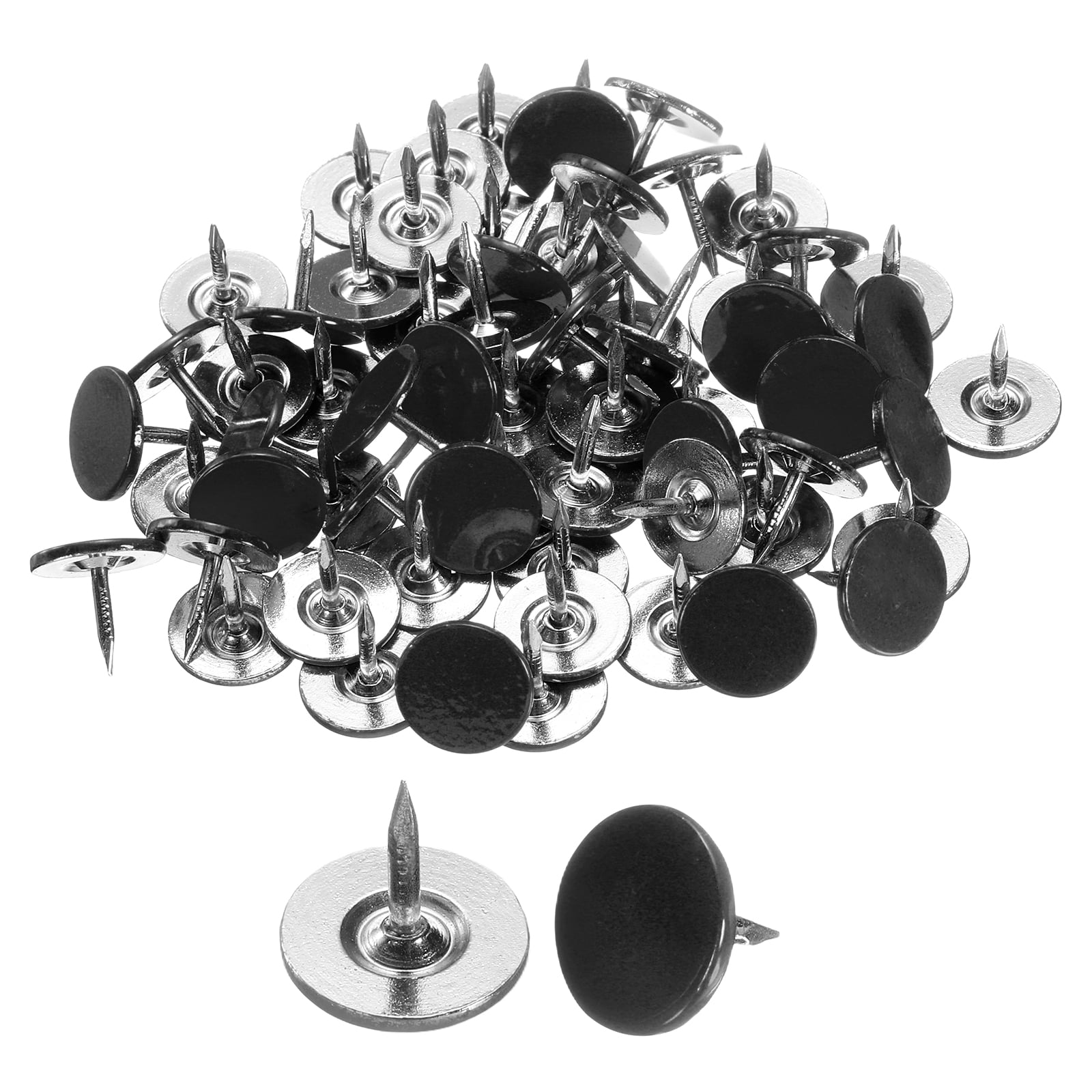 60Pack Upholstery Tacks, 11mmx10mm Flat Head Thumb Tack, Black ...