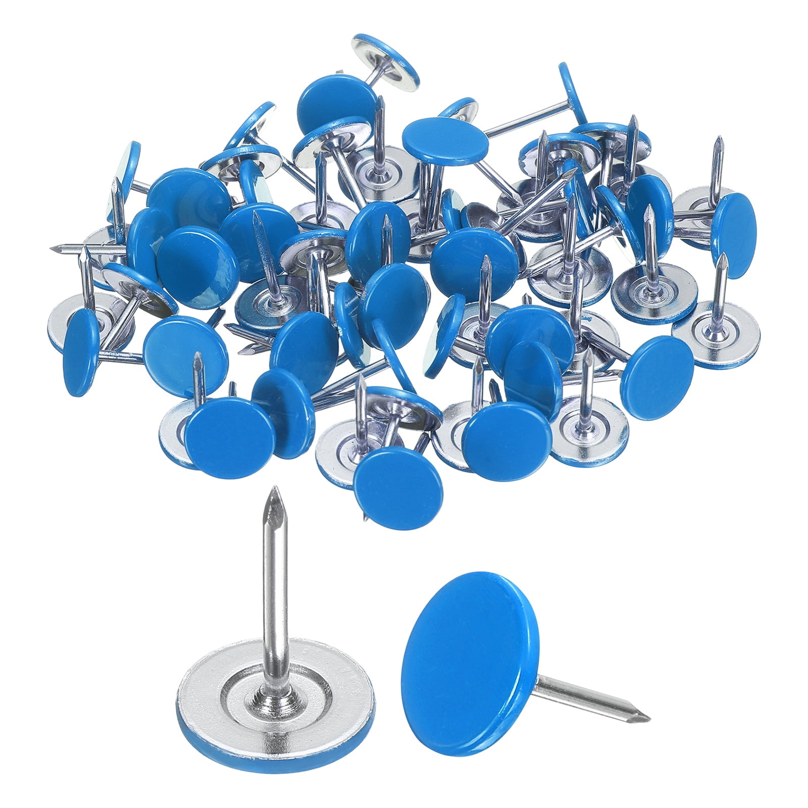 60Pack Upholstery Tacks, 11mmx15mm Flat Head Thumb Tack, Blue - Walmart.com
