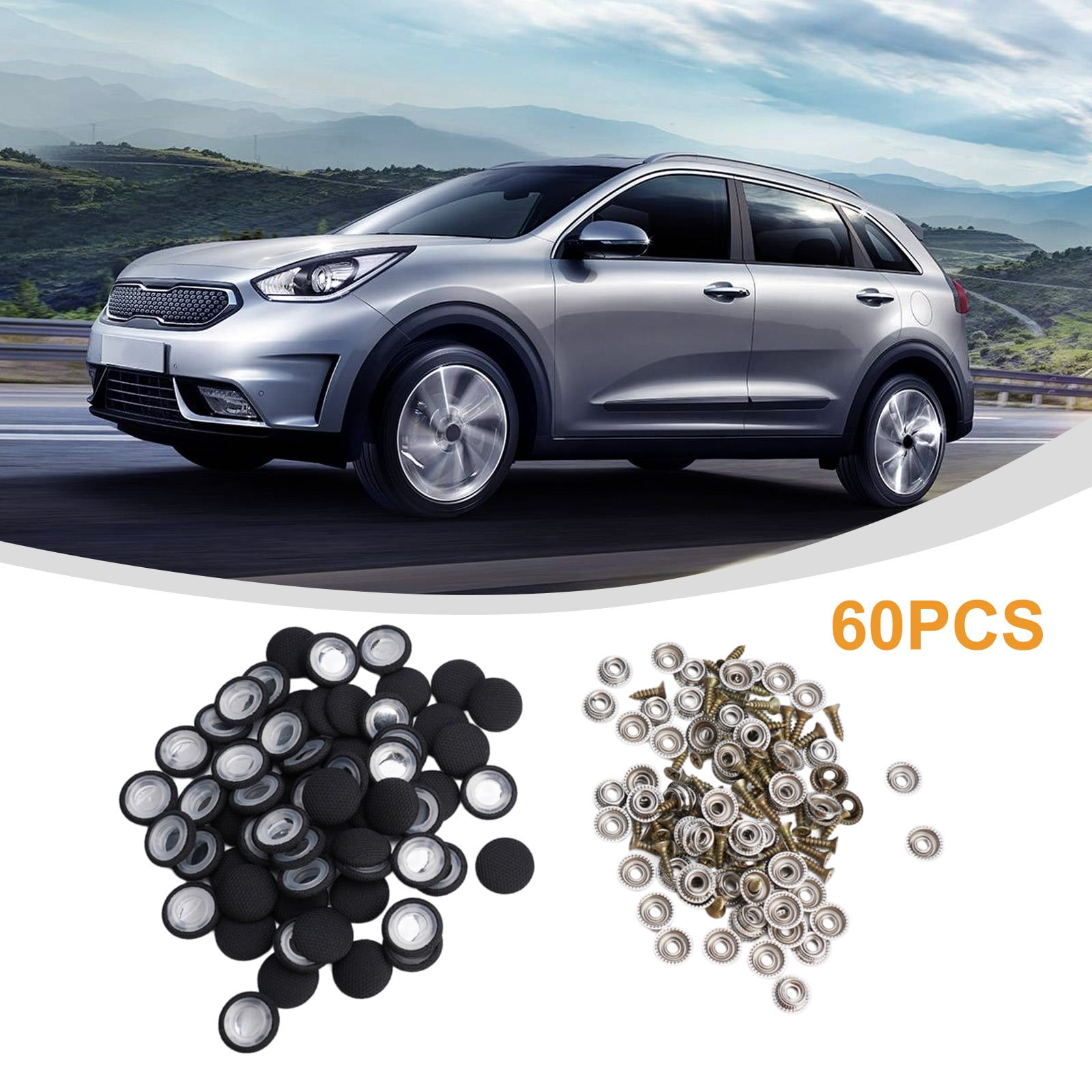 60Pc Car Ceiling Headliner Cloth Fixing Buckles Interior Roof Fixing ...