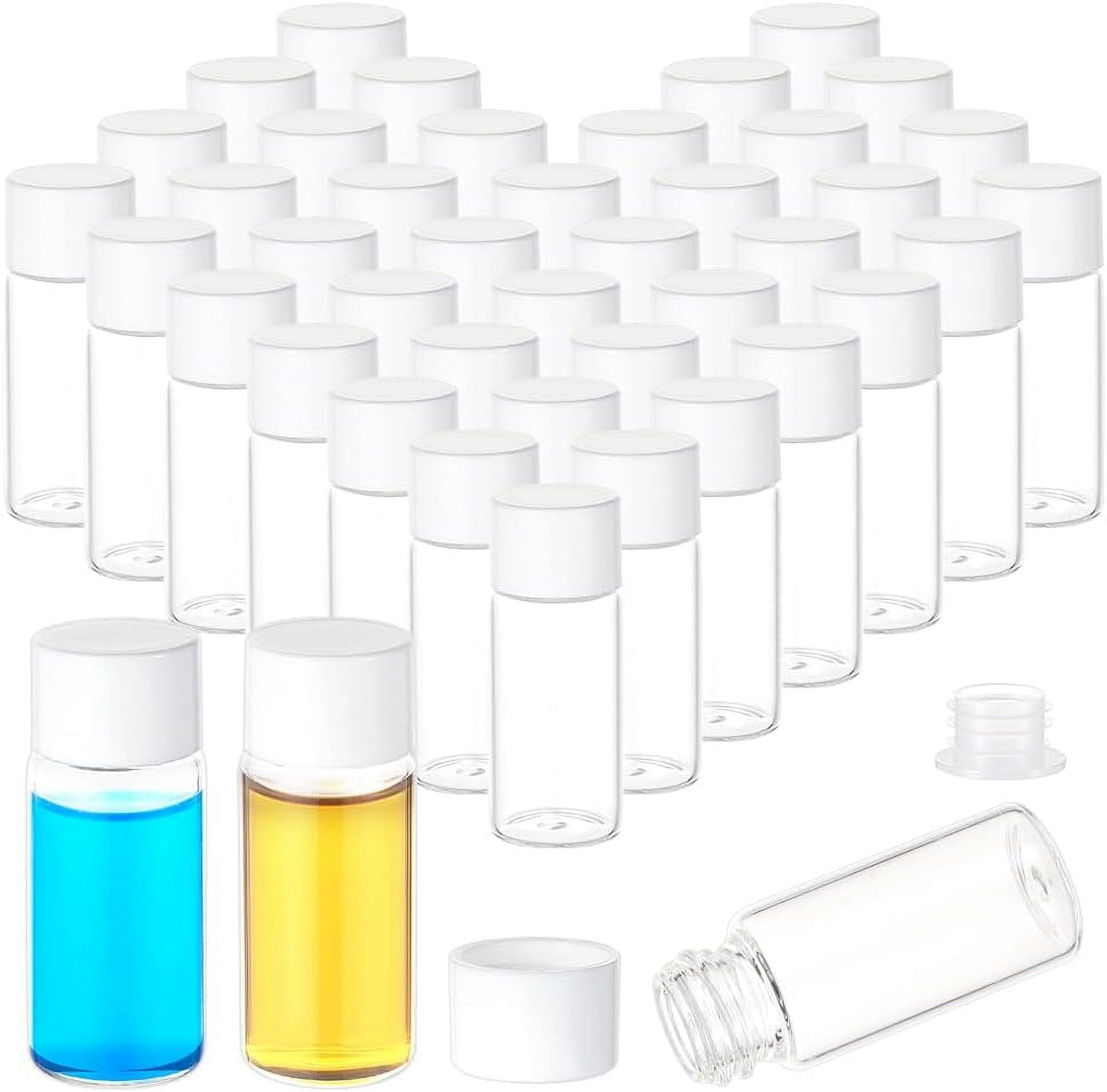 60Pcs 10ml/0.34oz Small Liquid Sample Vials Clear Glass Vials with ...