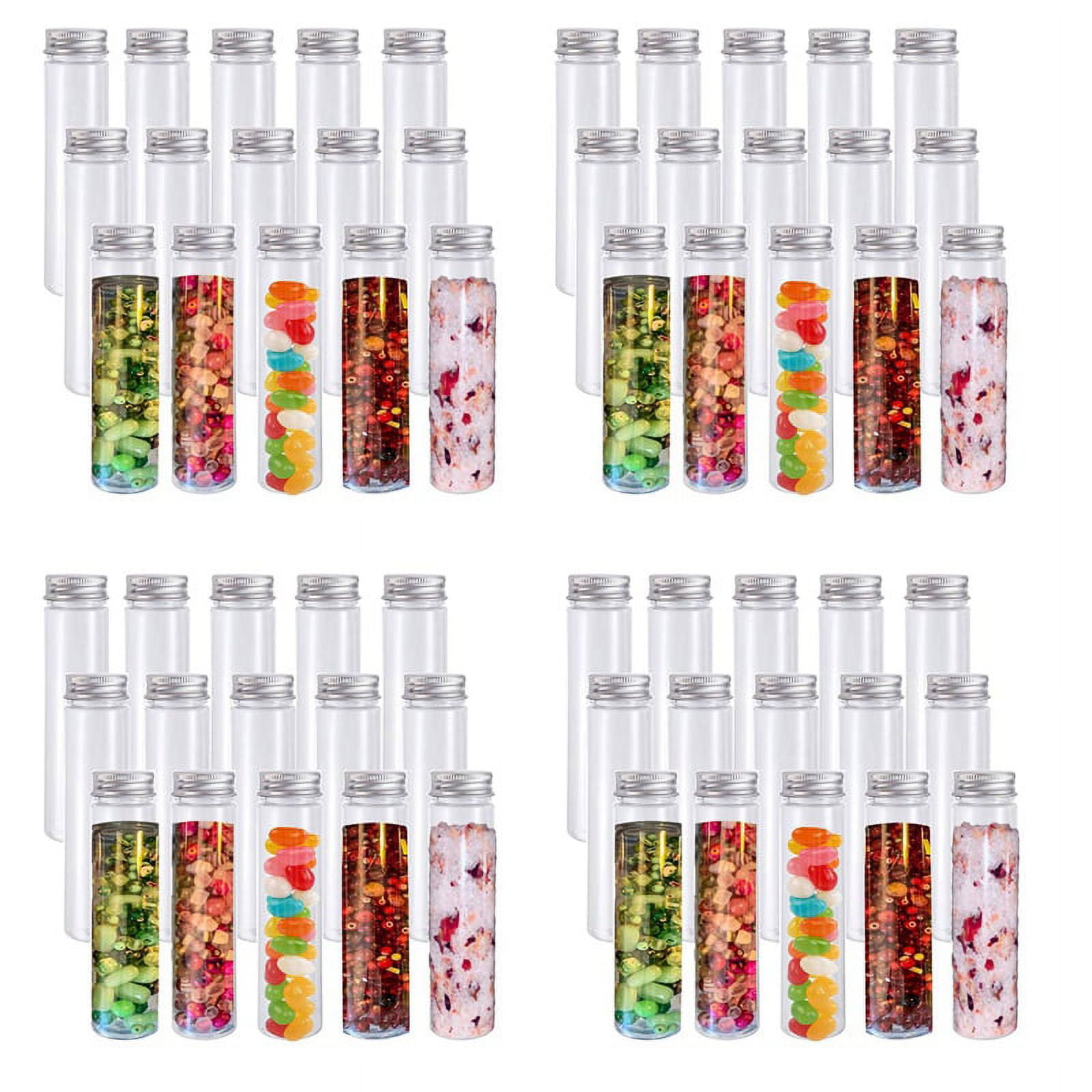 60Pcs 110Ml Plastic Test Tube,Clear Flat Test Tubes,Plastic Test Tubes ...