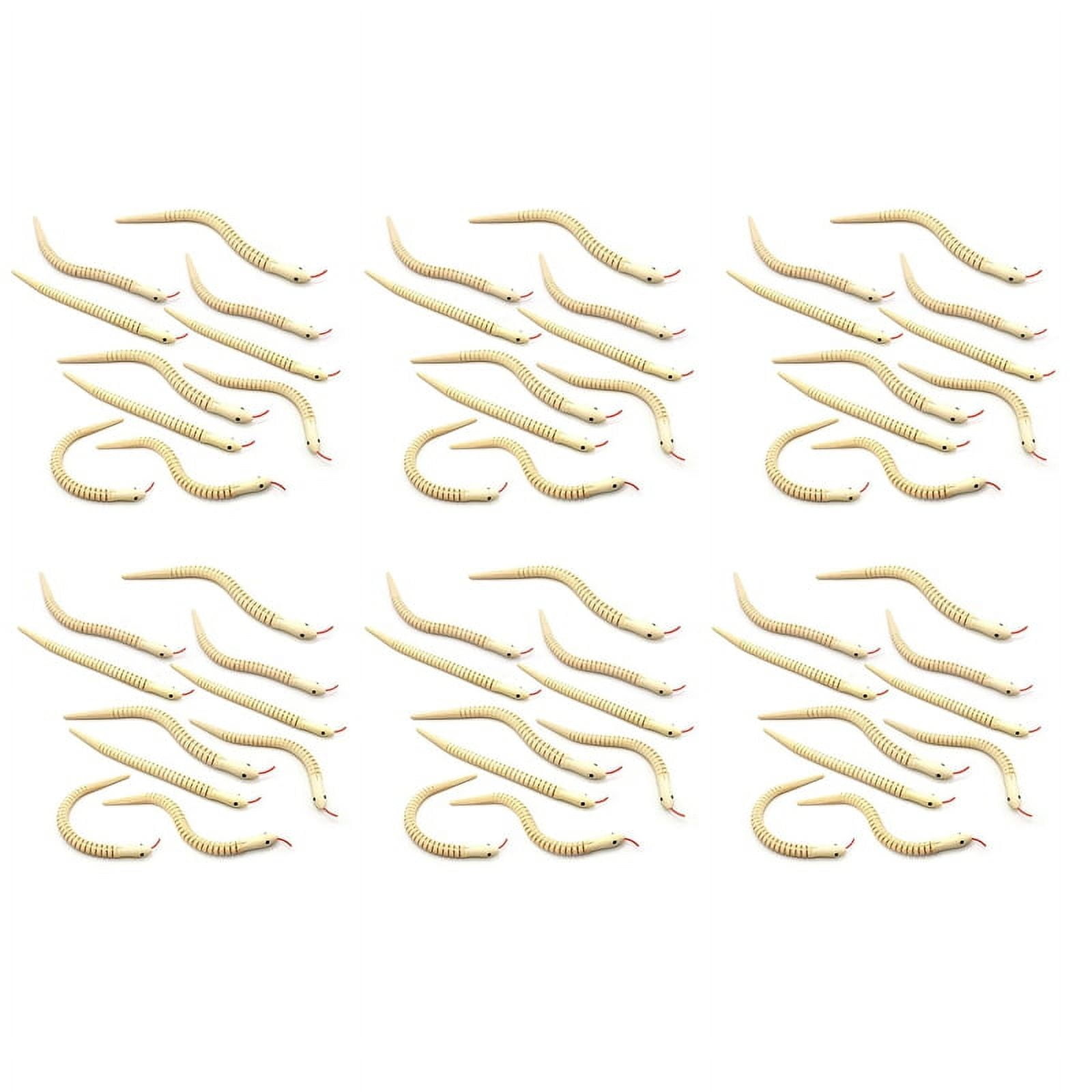 60Pcs 12 Inch Unfinished Wooden Wiggly Snakes Jointed Flexible Wooden ...