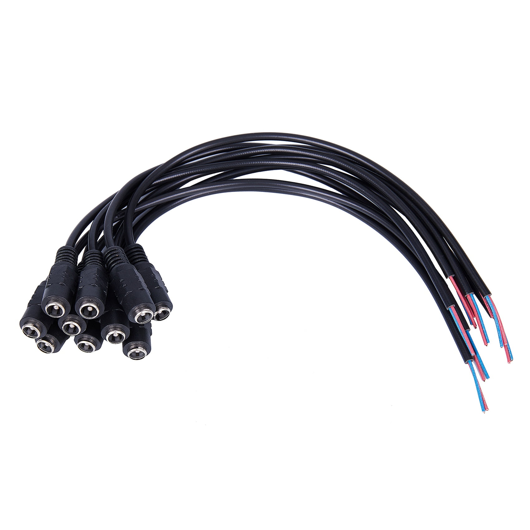 60Pcs 12V DC Plug Female Jack Plug Connector Cable 5.5X2.1mm with Cord ...