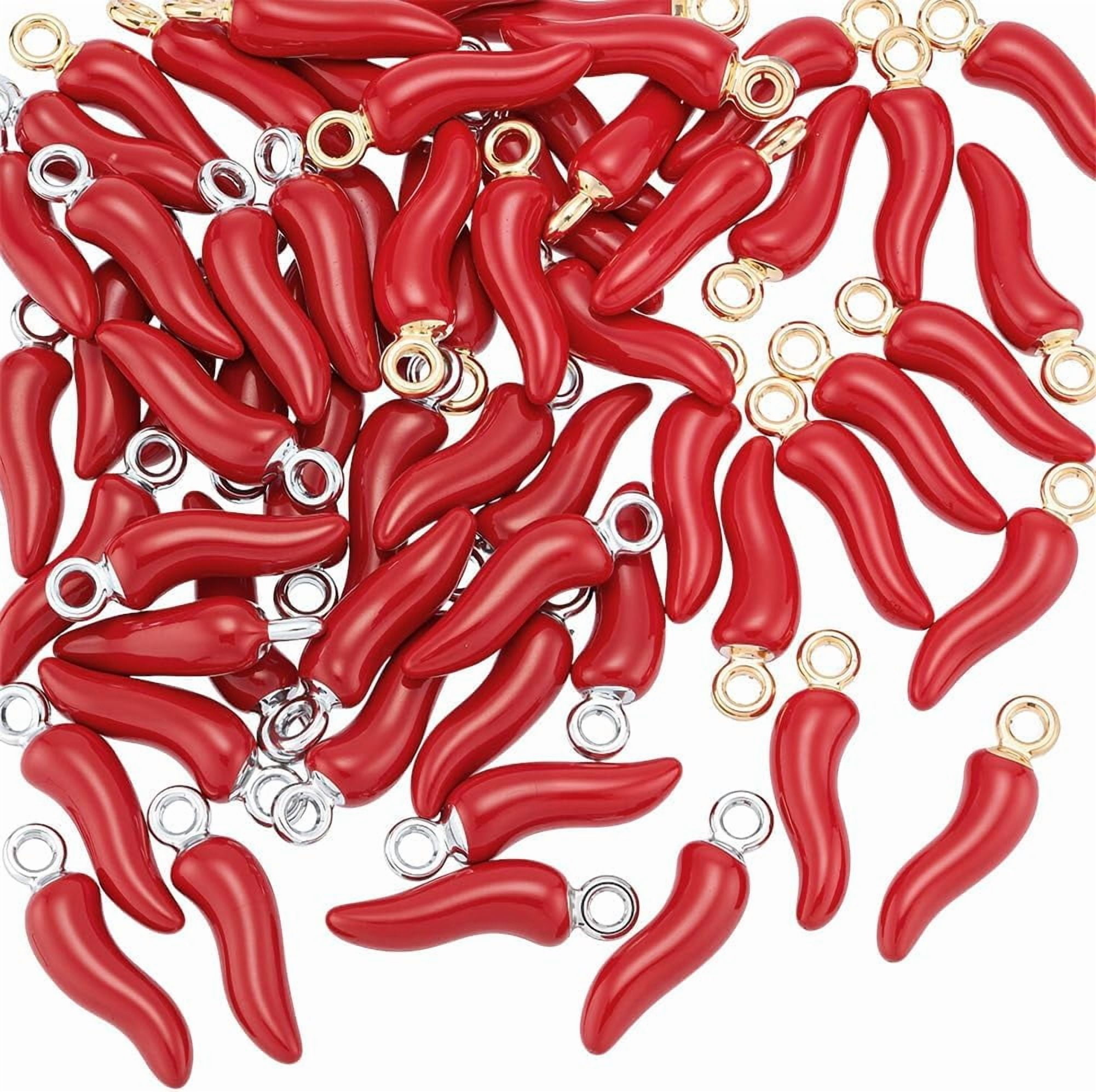 60Pcs 2 Color Alloy Enamel Red Chili Pepper Charms Fiery Resin Charm ...