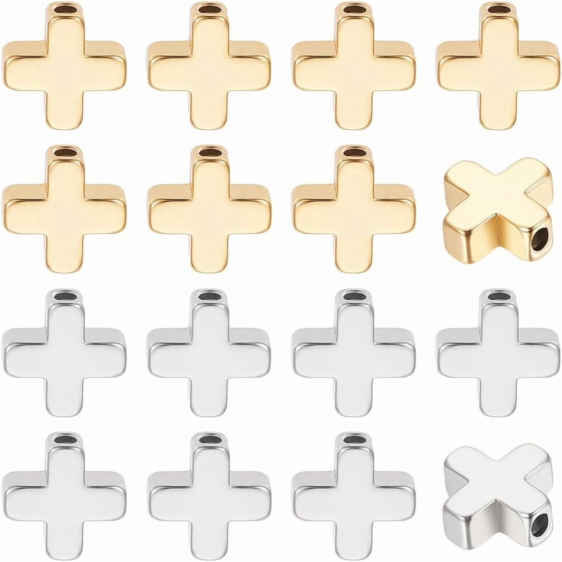 60Pcs 2 Colors Brass Beads Real Gold Plated & Real Platinum Plated ...