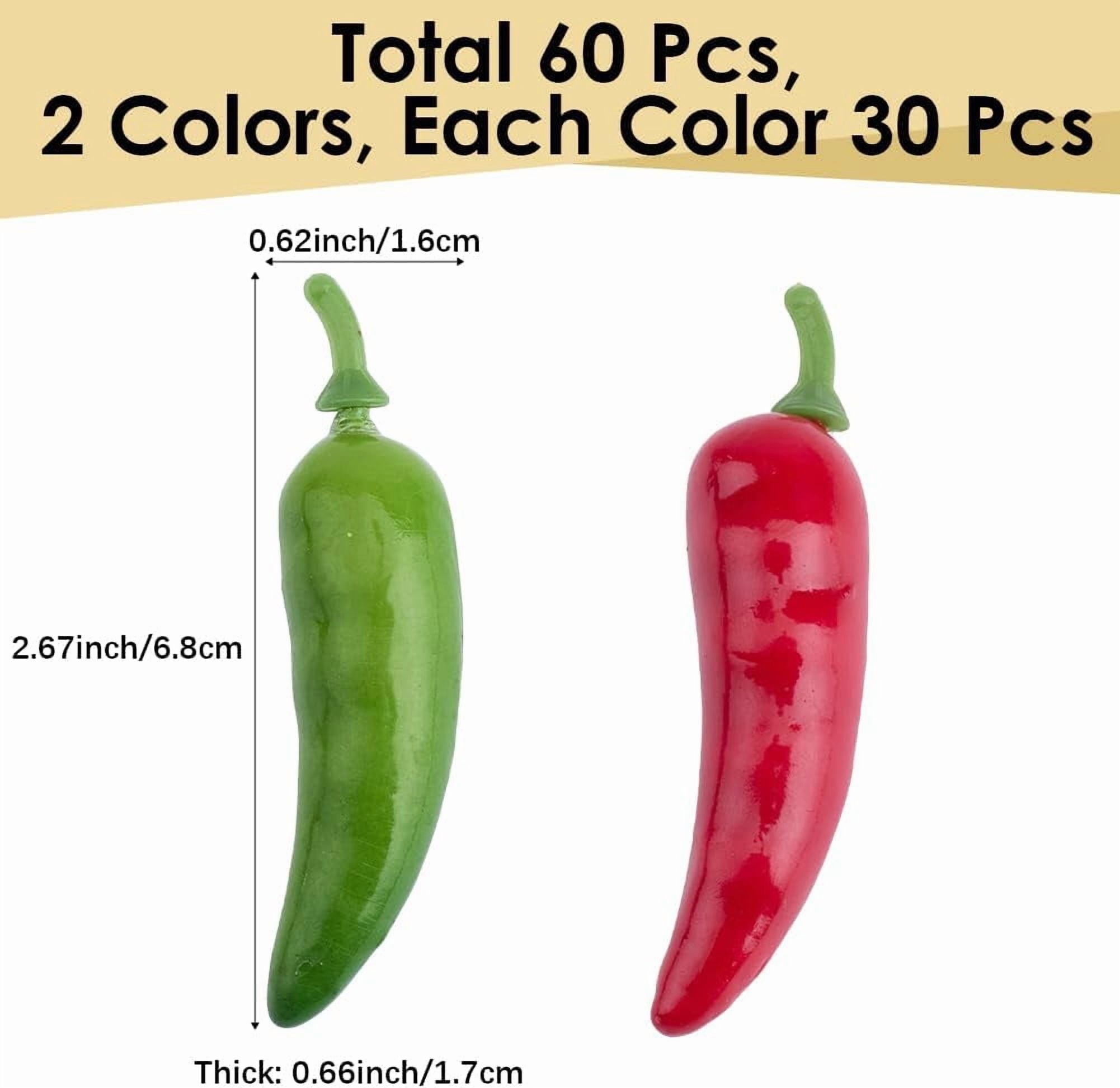 60Pcs 2 Colors Mini Fake Hot Chili Peppers Pepper Simulation Artistic ...