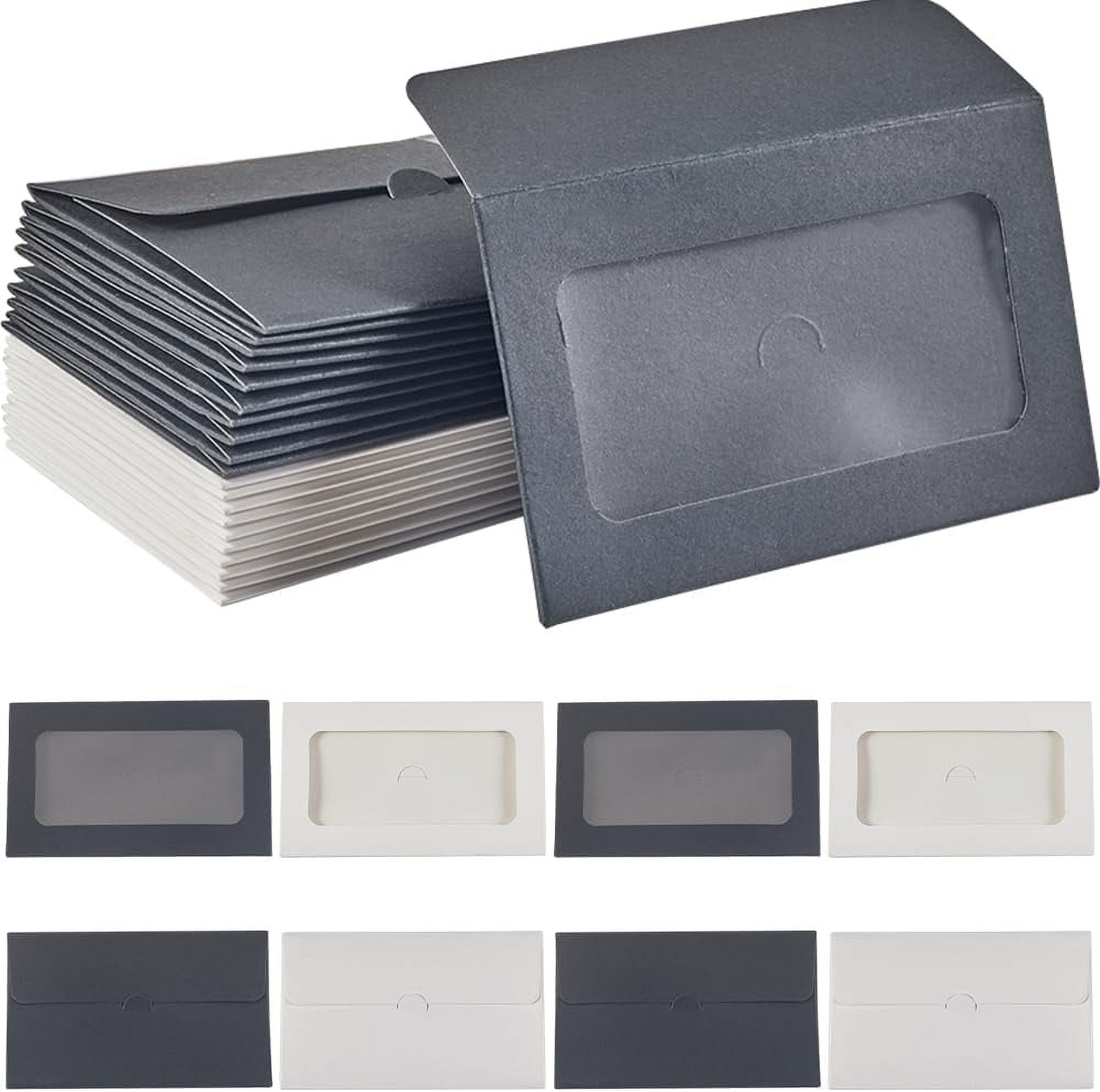 60Pcs 2 Colors Window Gift Card Envelopes 3.9 x 2.4 Inch Black White ...