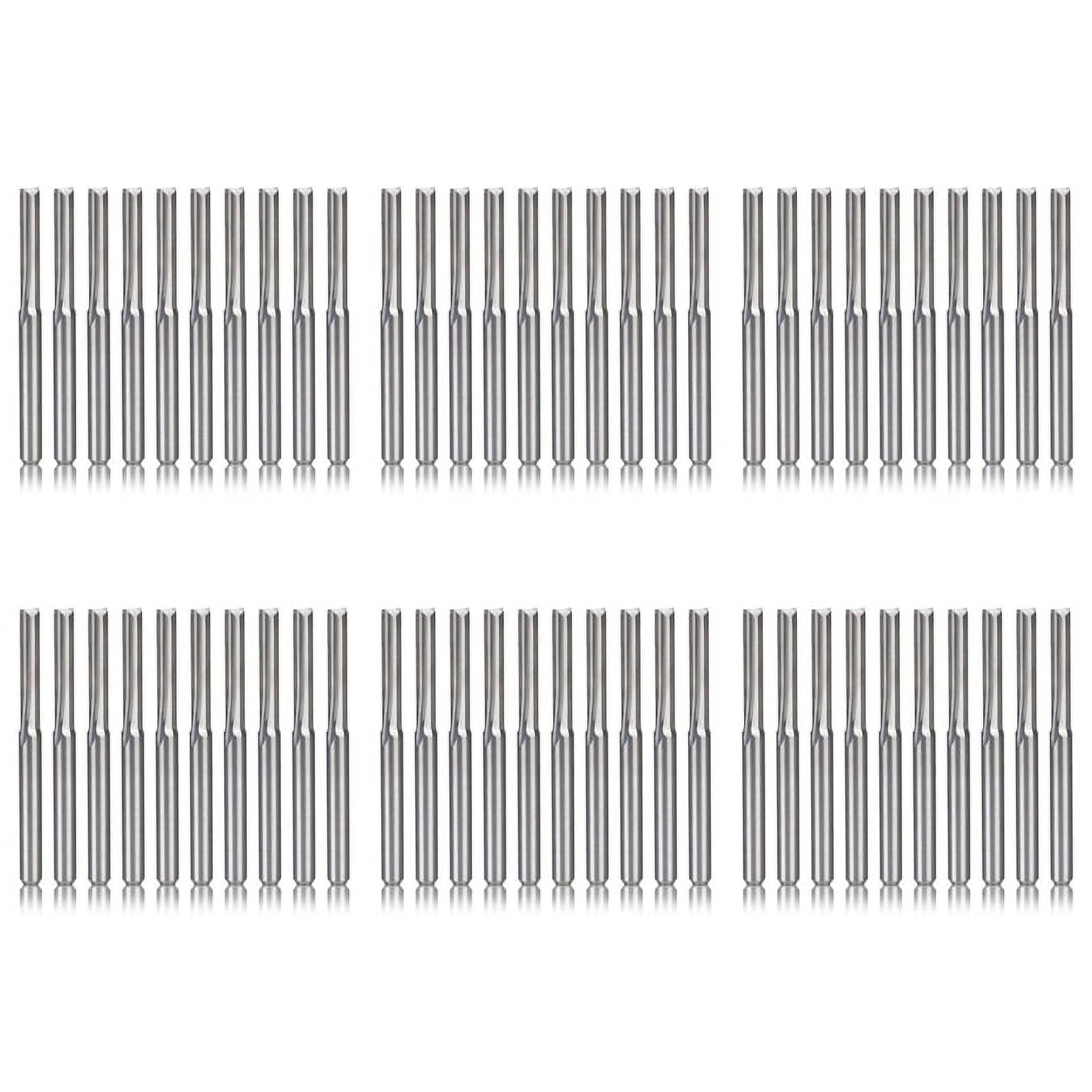 60Pcs 2 Flute Cnc Router Bits 3.175Mm Straight Slot Steel Milling ...