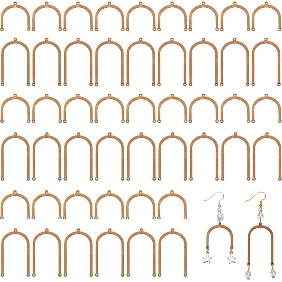 60Pcs 2 Sizes Unfinished Wood Chandelier Component Links Earring ...