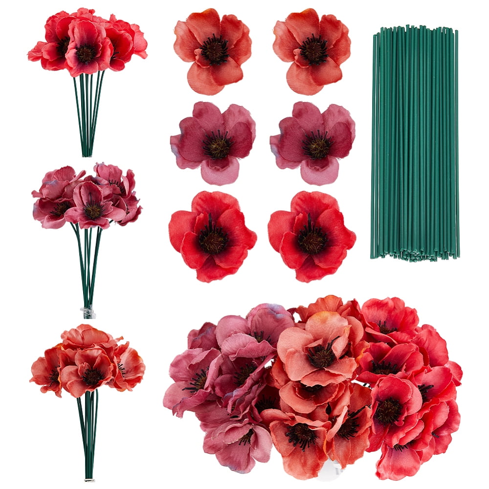 60Pcs 3 Colors Cloth Artificial Flower Heads Festival & Party Supplies ...