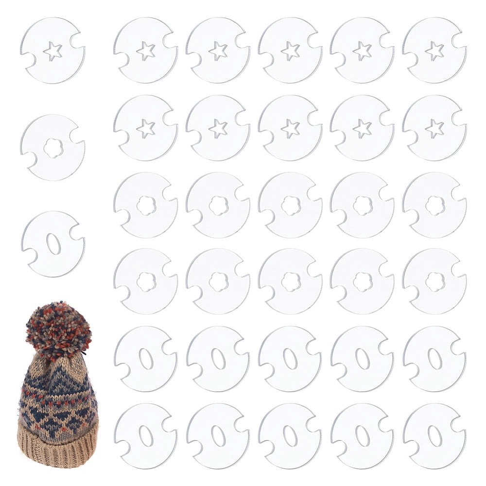 60Pcs 3 Shapes Acrylic Knitted Hat Making Fastener Tool Mixed Shapes ...