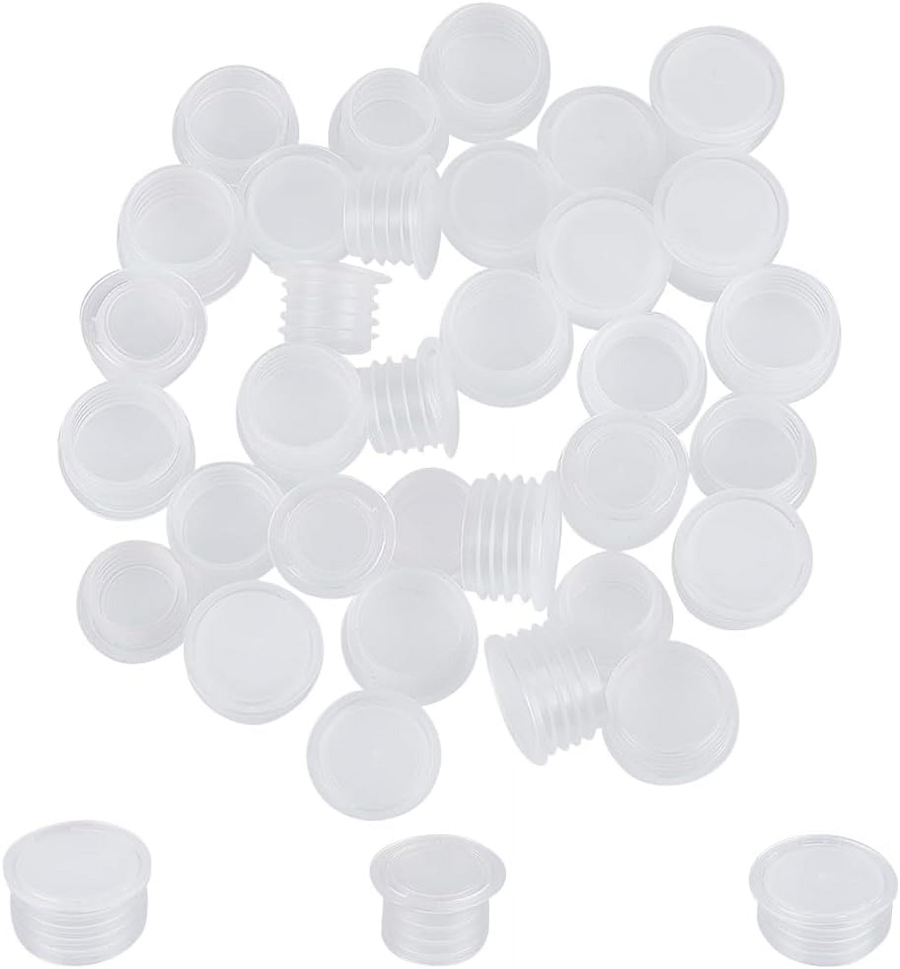 60Pcs 3 Sizes Clear Plastic Stopper with Pull Tab Salt and Pepper ...