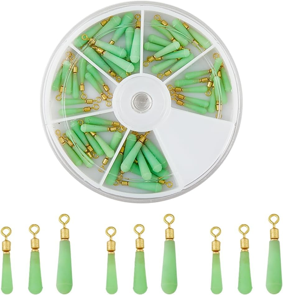 60Pcs 3 Sizes Green Fishing Block Drift Rotation Floats Silicone ...