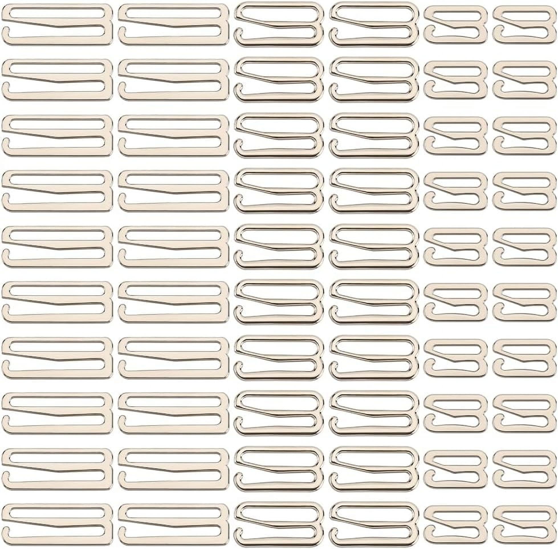 60Pcs 3 Sizes Metal Bra Strap Hooks Alloy Swimsuit Clips Replacement ...