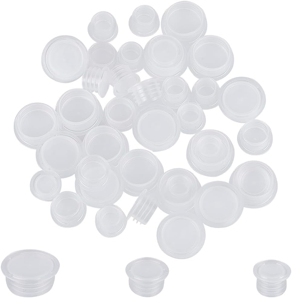 60Pcs 3 Sizes Plastic Bottle Stoppers with Pull Ring Salt and Pepper ...