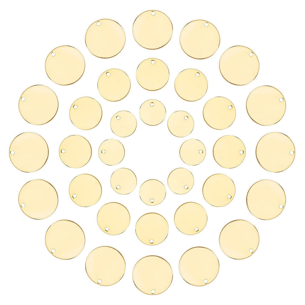 60Pcs 3 Style Brass Charms Stamping Blank Tag Mirror Polished Finish ...