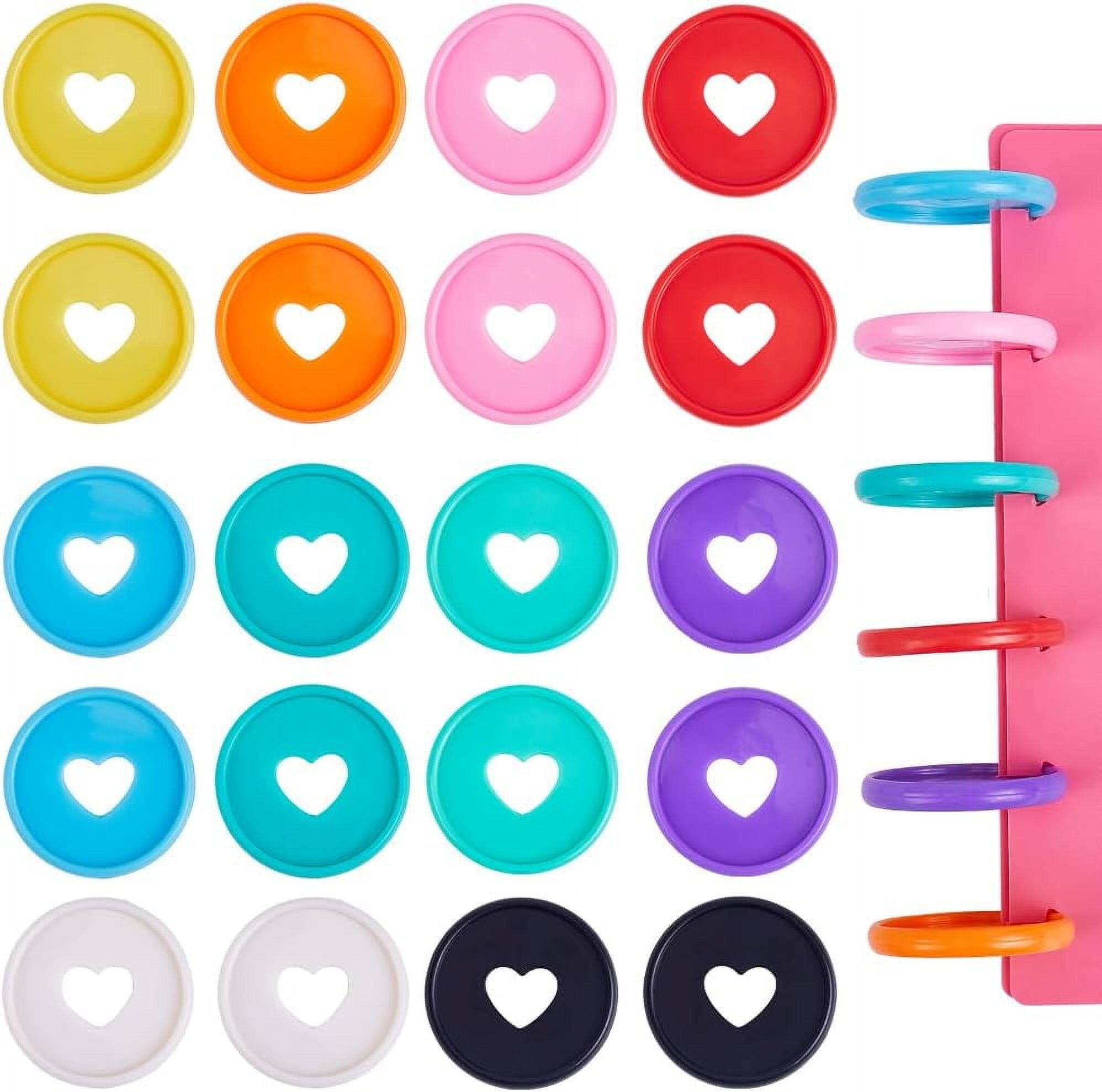 60Pcs 35mm Book Binding Discs 10 Colors Plastic Round Transparent ...