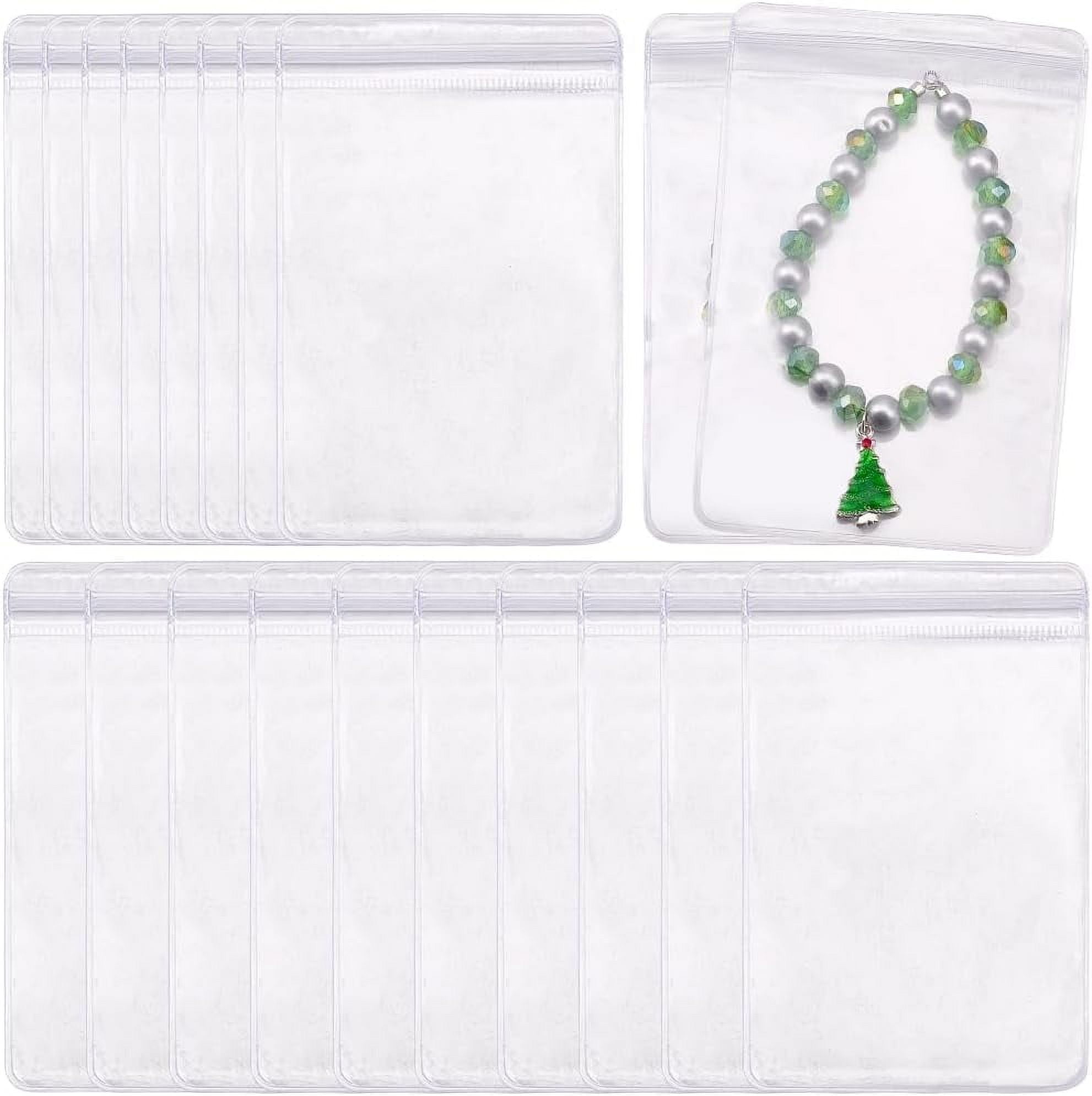 60Pcs 4.72 x 3.15 Inch Plastic Jewelry Pouches Clear Bracelet Bags ...