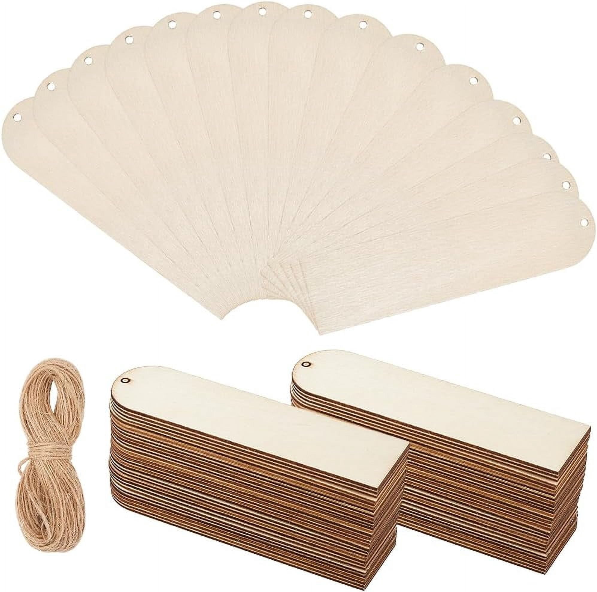 60Pcs 4.7x1.3 Inch Blank Wood Book Marks Blank Wooden Gift Tags Lables ...