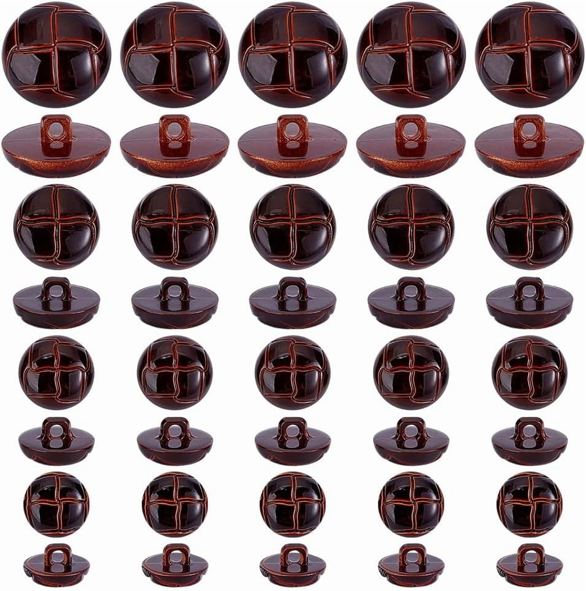 60Pcs 4 Style Plastic Shank Buttons Half Round 1-Hole Saddle Brown 15 ...