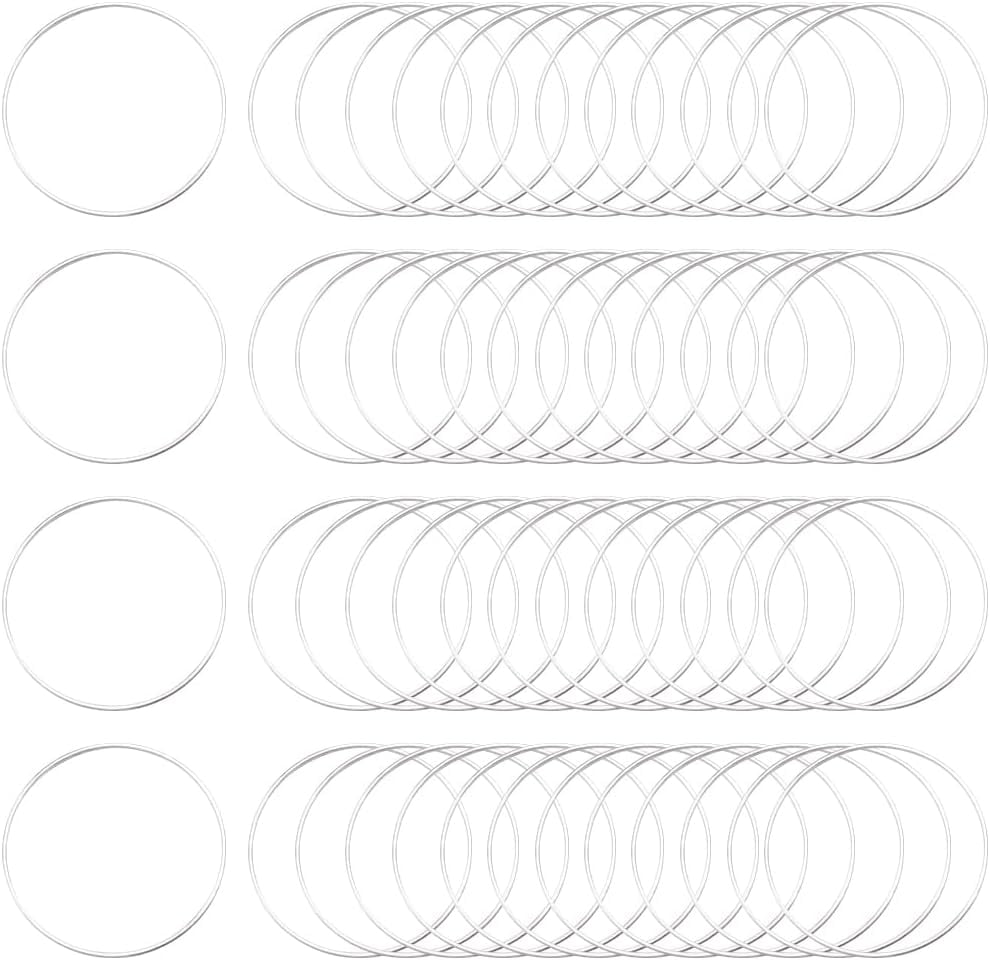 60Pcs 40mm Beaded Earring Making Hoops Hoop Earrings Findings Silver ...