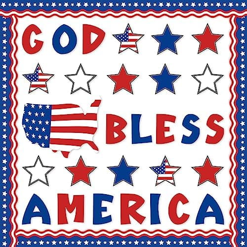 60Pcs 4th of July Bulletin Board Decorations God Bless America ...