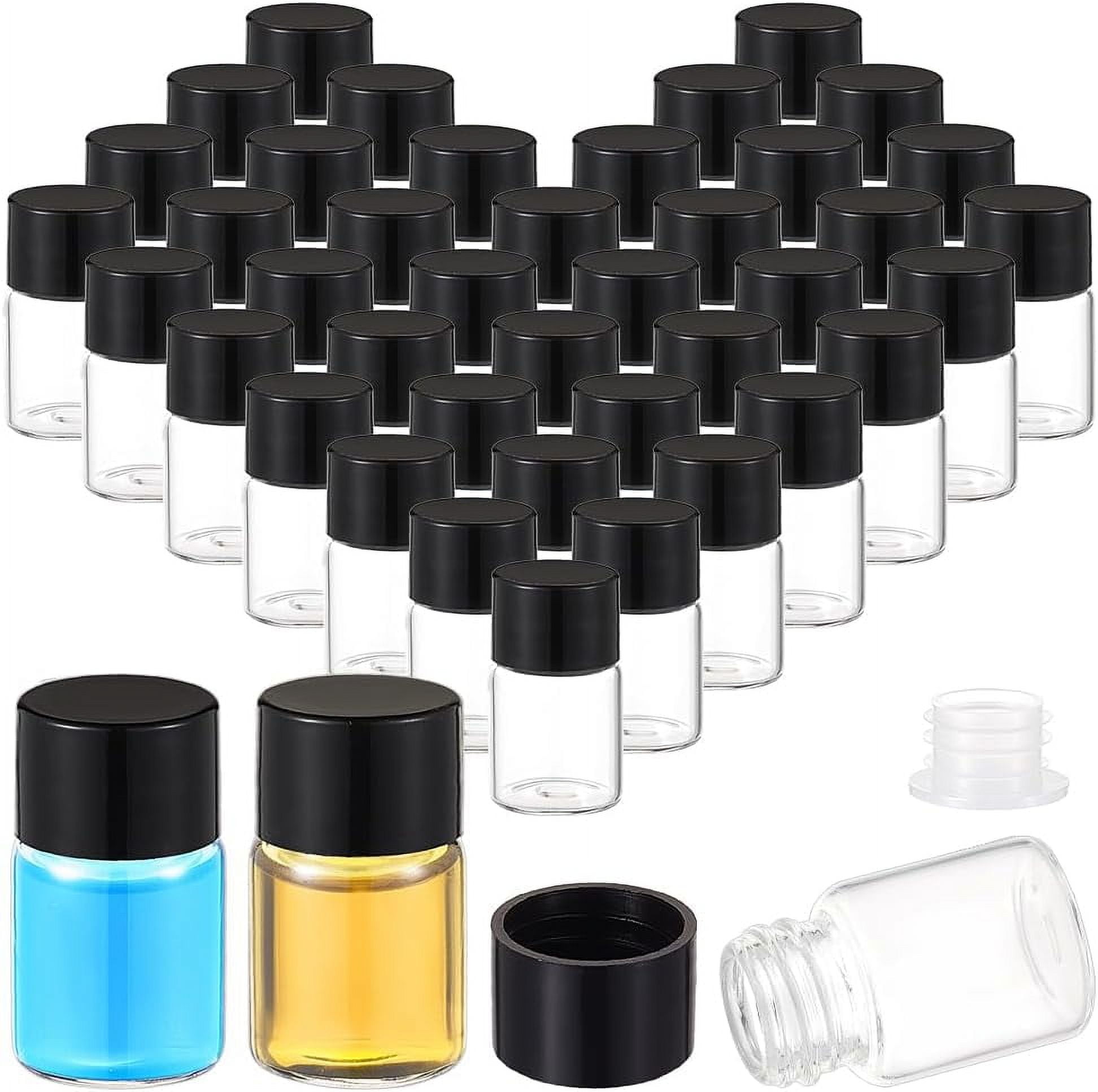 60Pcs 5ml(0.17oz) Clear Glass Vials with Screw Caps Small Liquid Sample ...