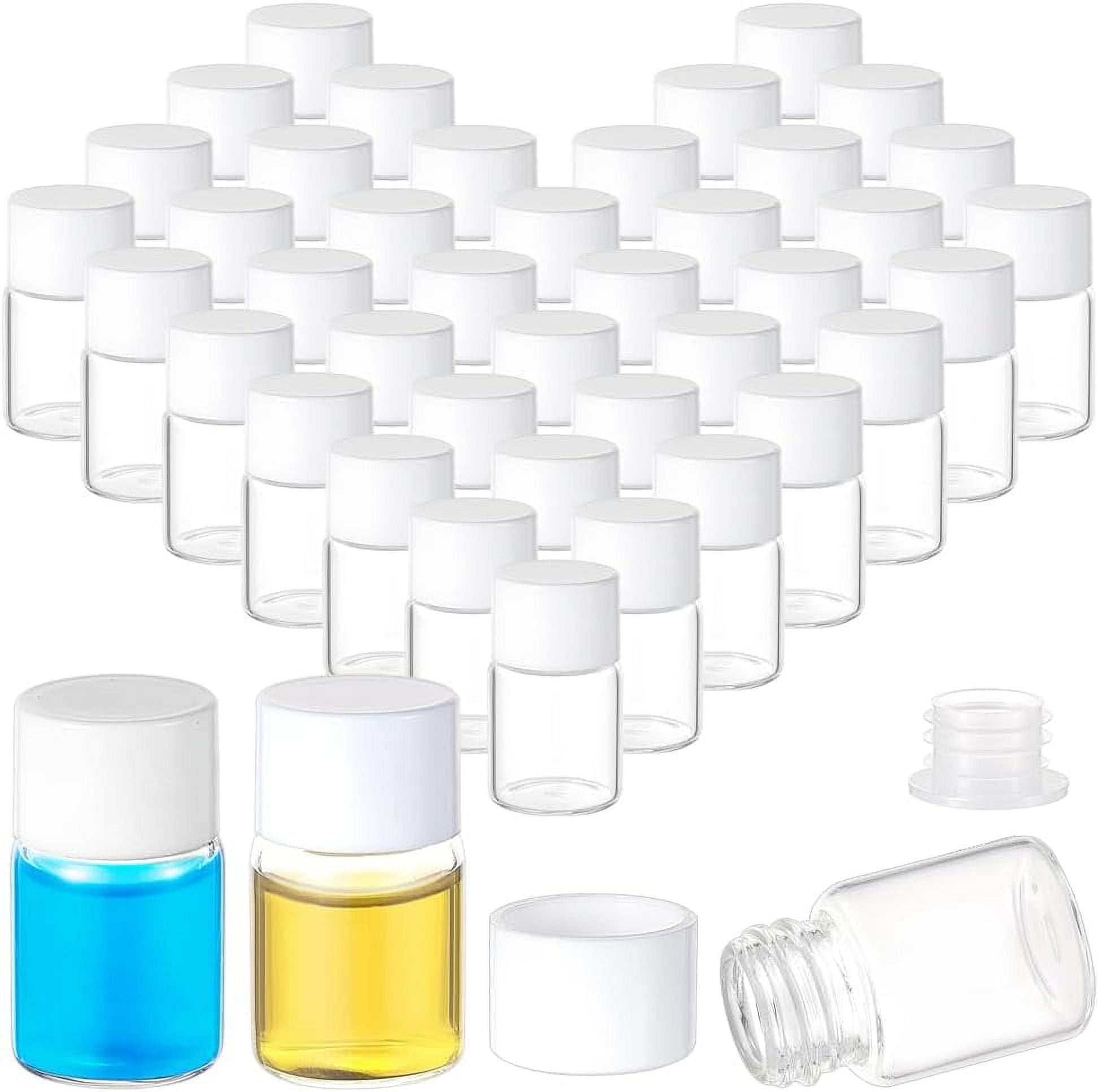 60Pcs 5ml/0.17oz Clear Glass Vials Small Liquid Sample Vial with White ...