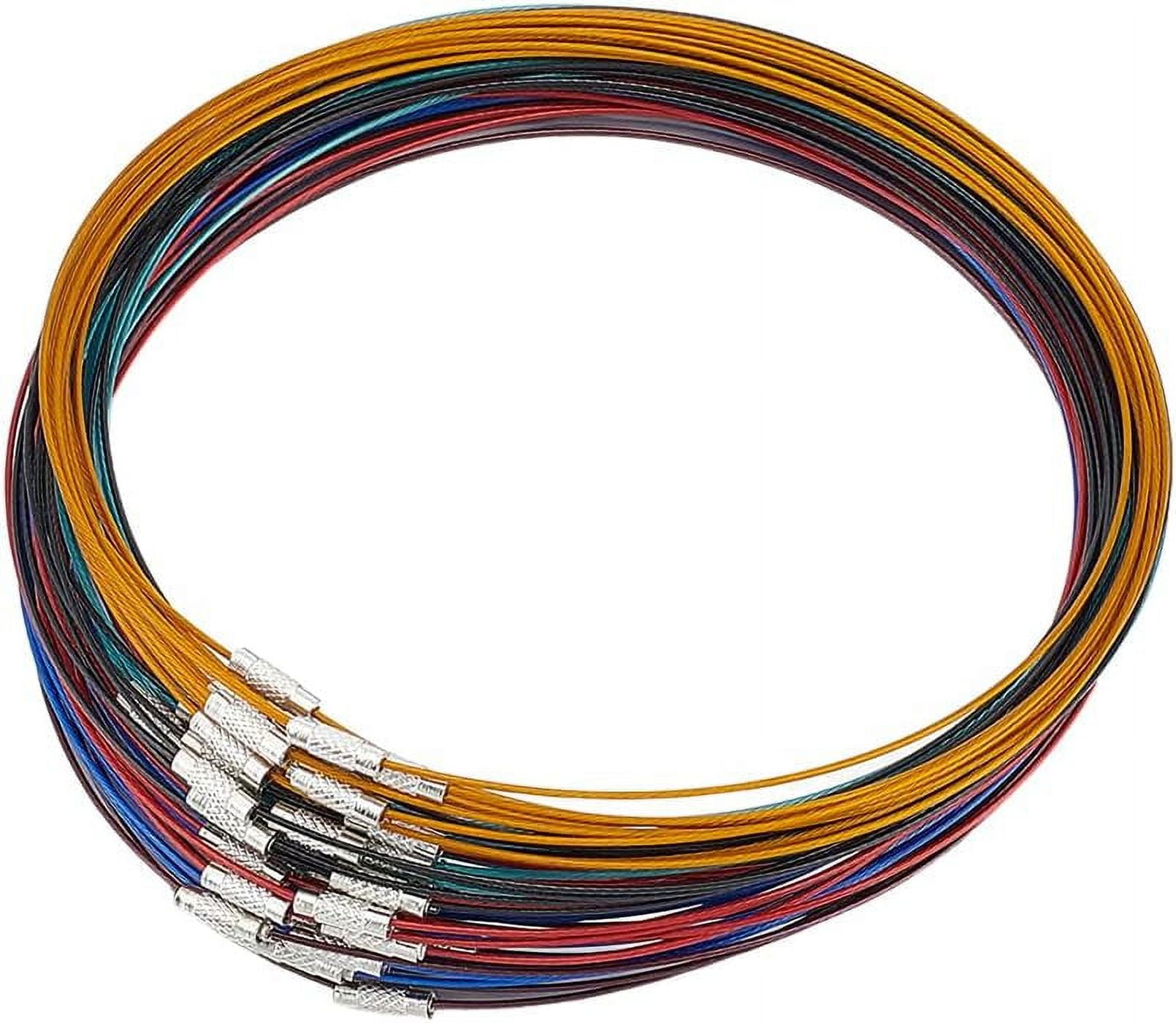 60Pcs 6 Colors Stainless Steel Wire Necklace 17.51" Wire Necklace ...
