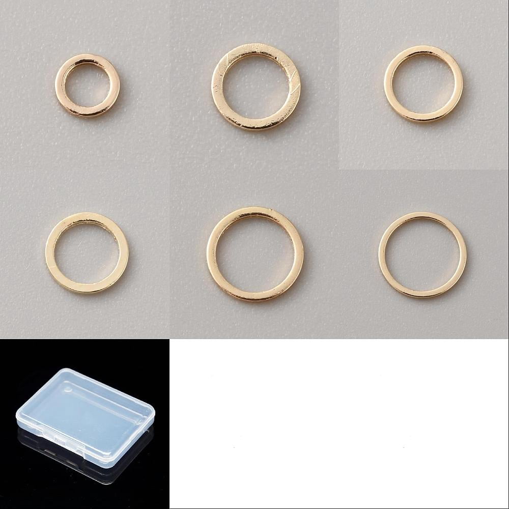 60Pcs 6 Styles Brass Soldered Jump Rings Closed Jump Rings Rings Real ...
